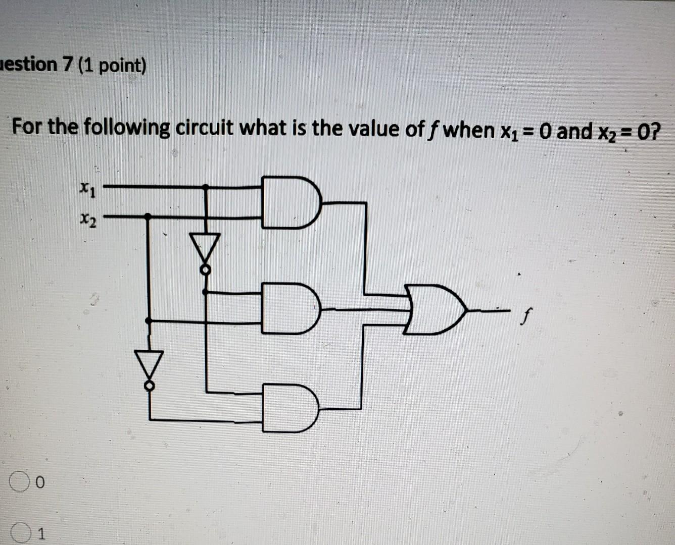 Solved estion 7 (1 point) For the following circuit what is | Chegg.com