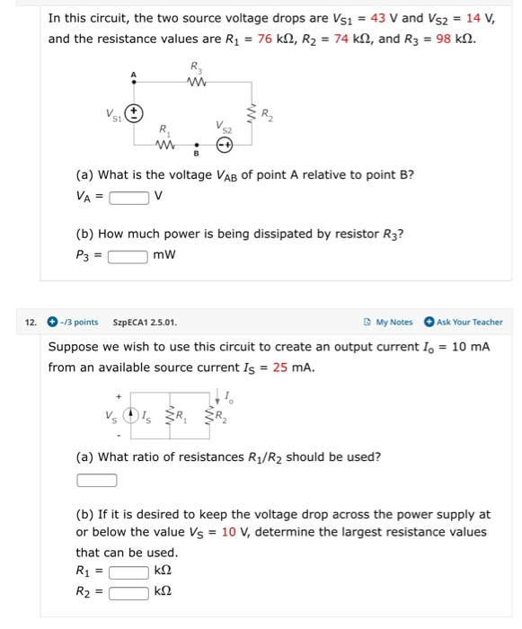 Solved In this circuit, the two source voltage drops are Vs1 | Chegg.com