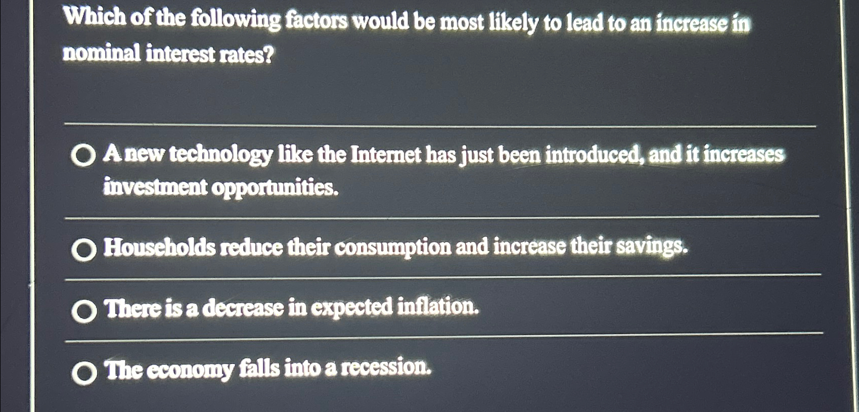 Solved Which of the following factors would be most likely | Chegg.com