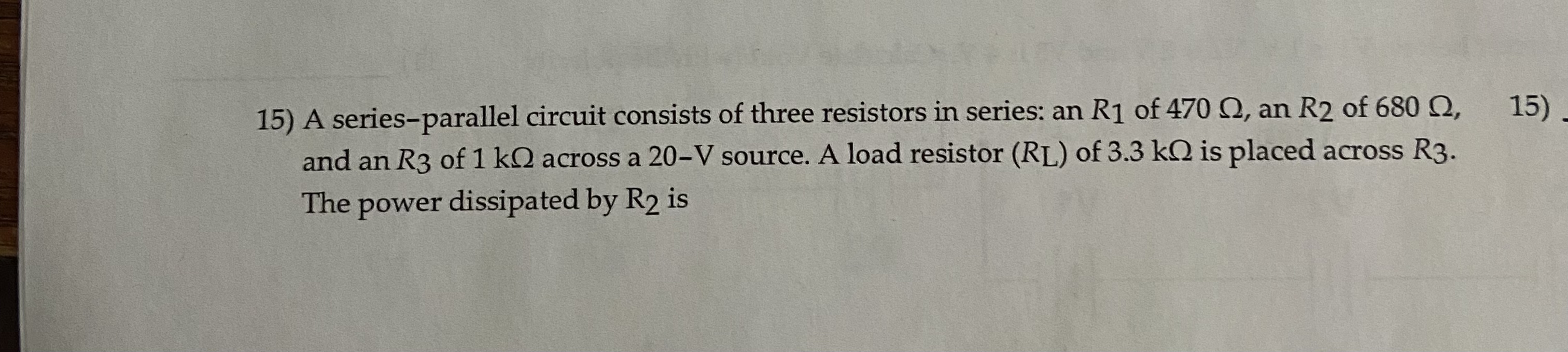 Solved A series-parallel circuit consists of three resistors | Chegg.com