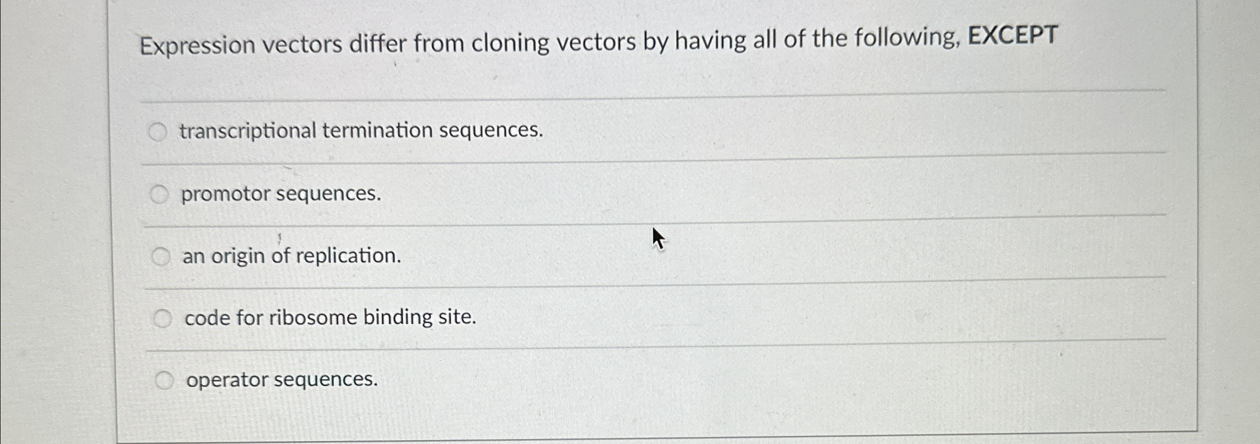 Solved Expression vectors differ from cloning vectors by | Chegg.com