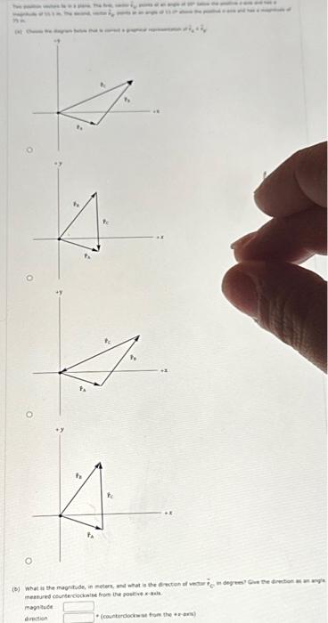 Two position vectors lie in a plane. The first, | Chegg.com