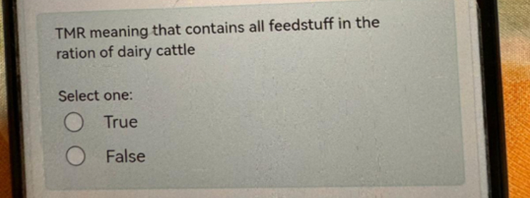 Solved TMR meaning that contains all feedstuff in the ration | Chegg.com
