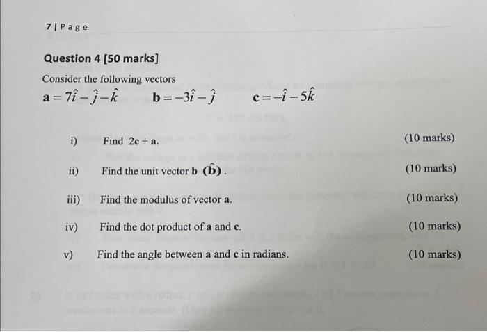 Solved Consider the following vectors | Chegg.com