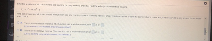 Solved Find the x-values of all points where the function | Chegg.com