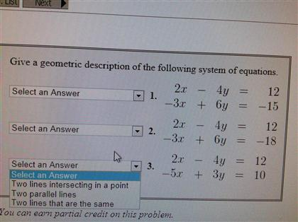 Solved Give a geometric description of the following system | Chegg.com