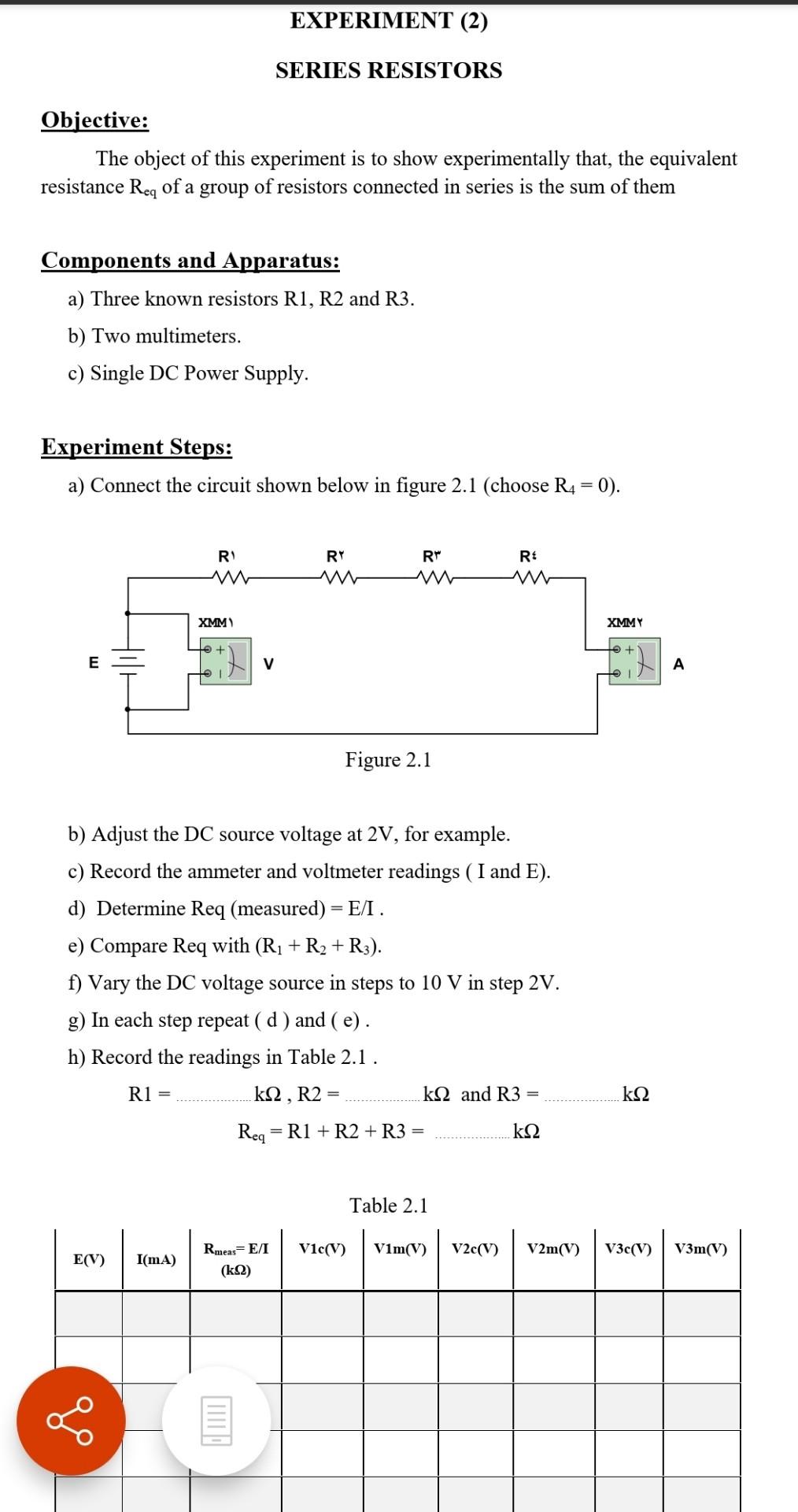 Solved Objective: The object of this experiment is to show | Chegg.com