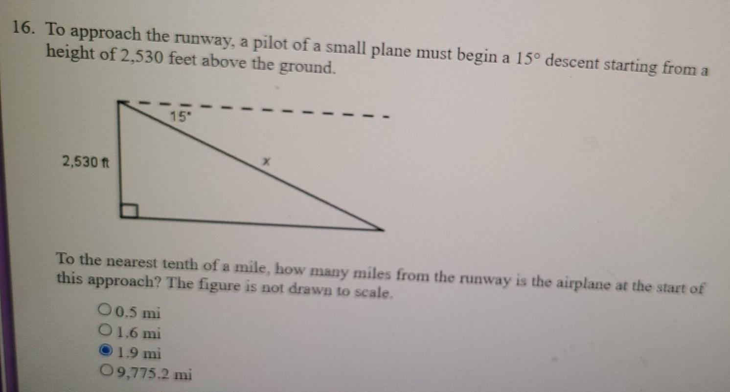 Solved 16. To approach the runway, a pilot of a small plane | Chegg.com