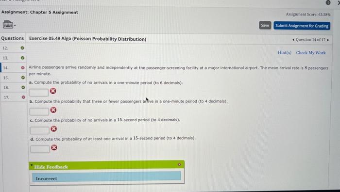 Solved Assignmenti Chapter 5 Assignment Questions Exercise | Chegg.com