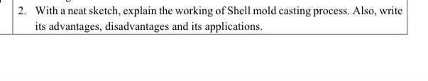 Solved 2. With a neat sketch, explain the working of Shell | Chegg.com