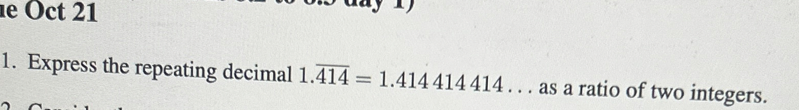 Solved Express the repeating decimal | Chegg.com