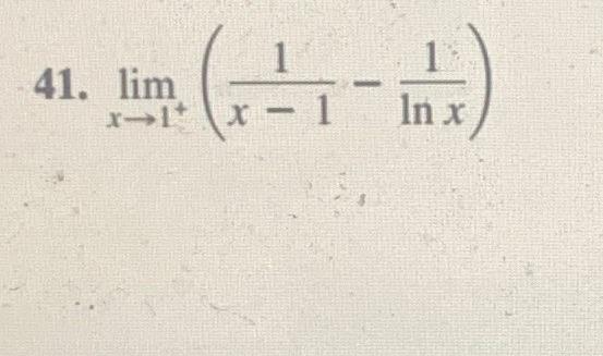 Solved limx→1+(x−11−lnx1) | Chegg.com