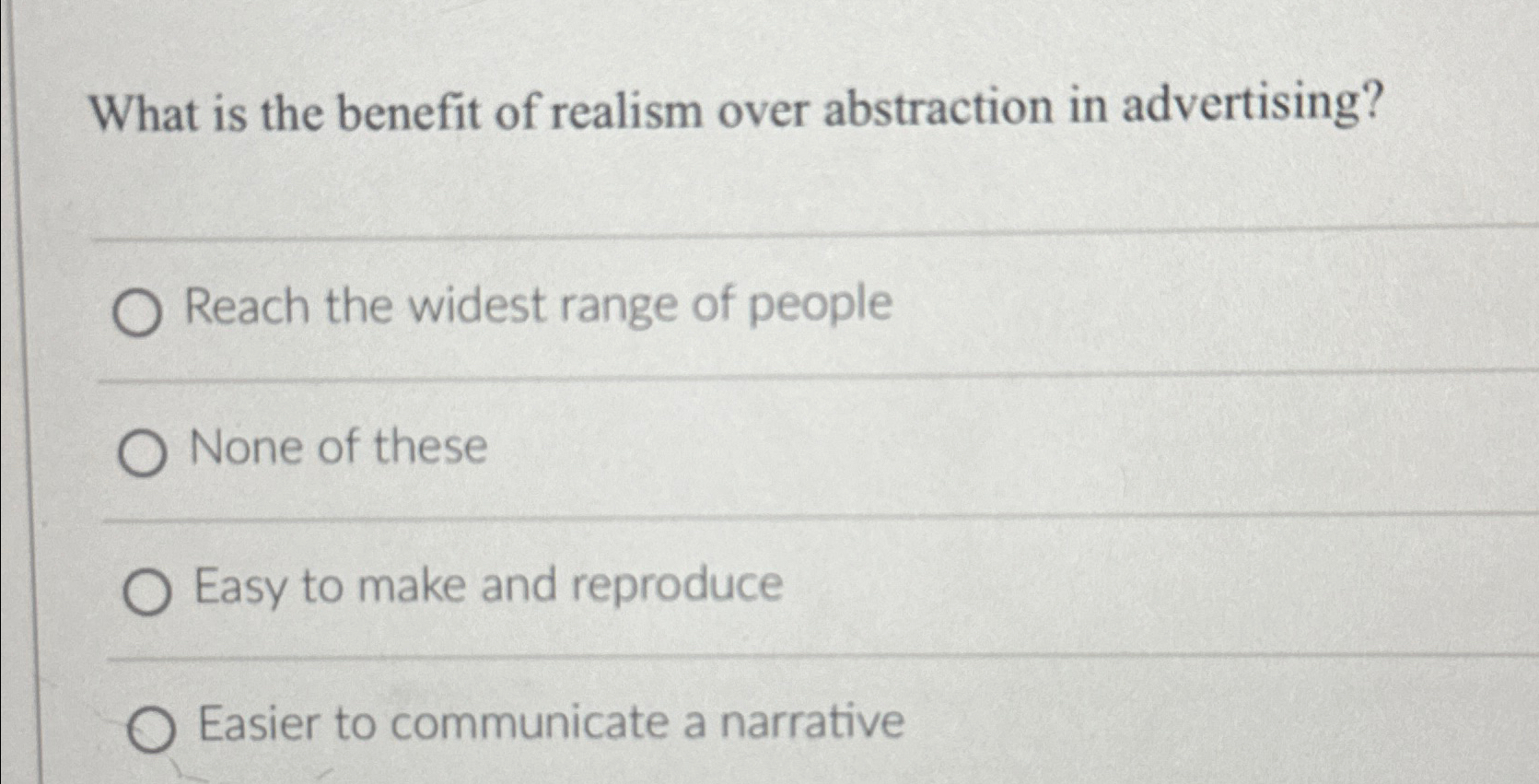 Solved What is the benefit of realism over abstraction in | Chegg.com