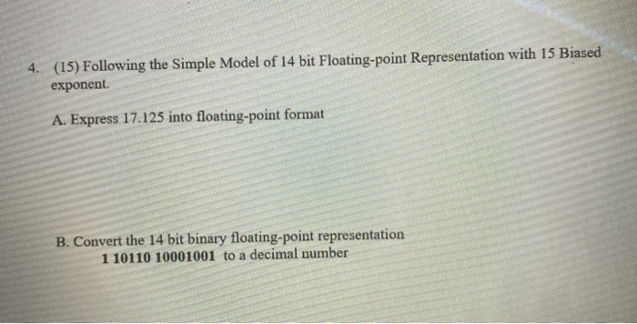 Solved 4. (15) Following the Simple Model of 14 bit | Chegg.com