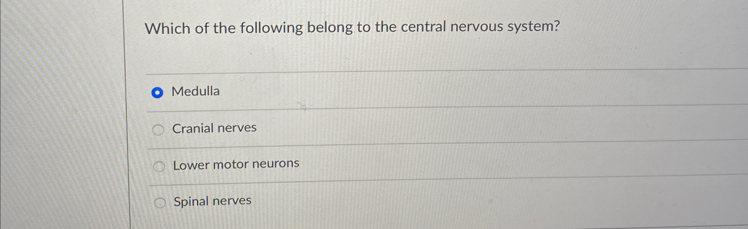 Solved Which of the following belong to the central nervous | Chegg.com
