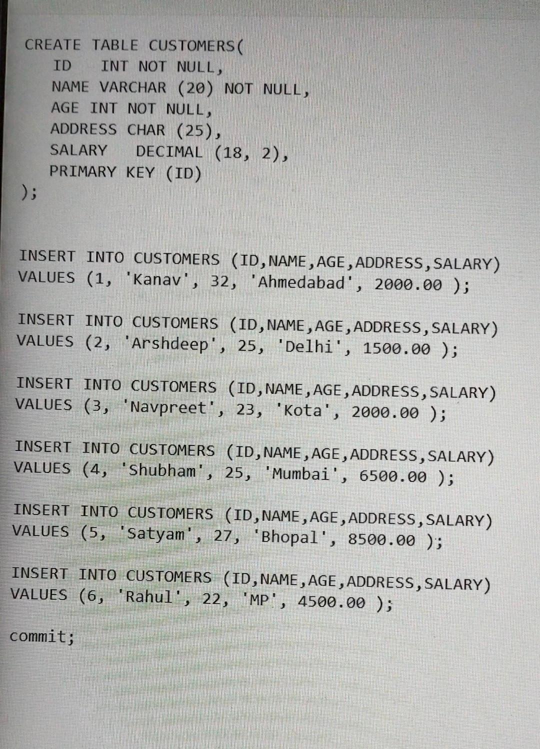 Solved Create a PL/SQL Stored Procedures to do the following | Chegg.com