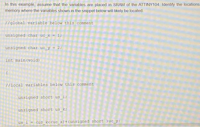 Solved In this example, assume that the variables are placed | Chegg.com