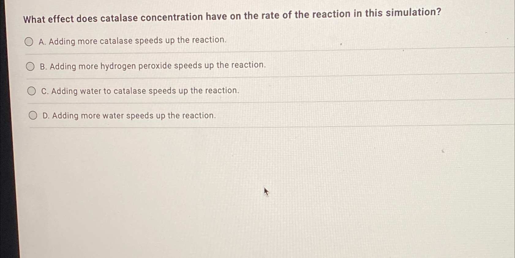 Solved What effect does catalase concentration have on the | Chegg.com