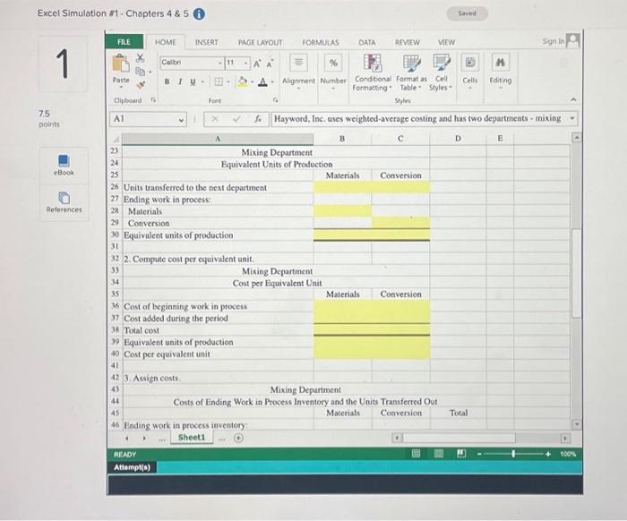 Solved Process Costing and the Weighted-Average Method using | Chegg.com