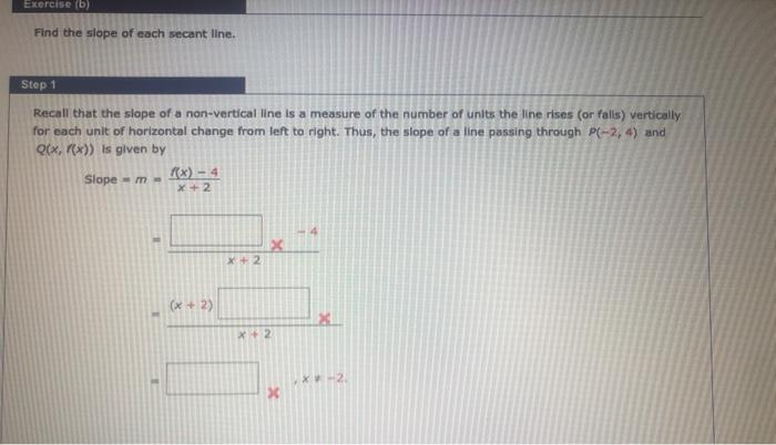 Solved Graph fand the secant lines passing through P-2, 4) | Chegg.com