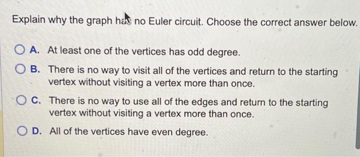 Solved Draw a graph that has a Hamilton circuit but no Euler | Chegg.com