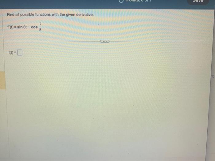 Solved Find all possible functions with the given | Chegg.com