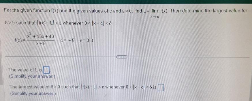 Solved For the given function f(x) ﻿and the given values of | Chegg.com