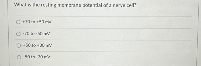 Solved What is the resting membrane potential of a nerve | Chegg.com