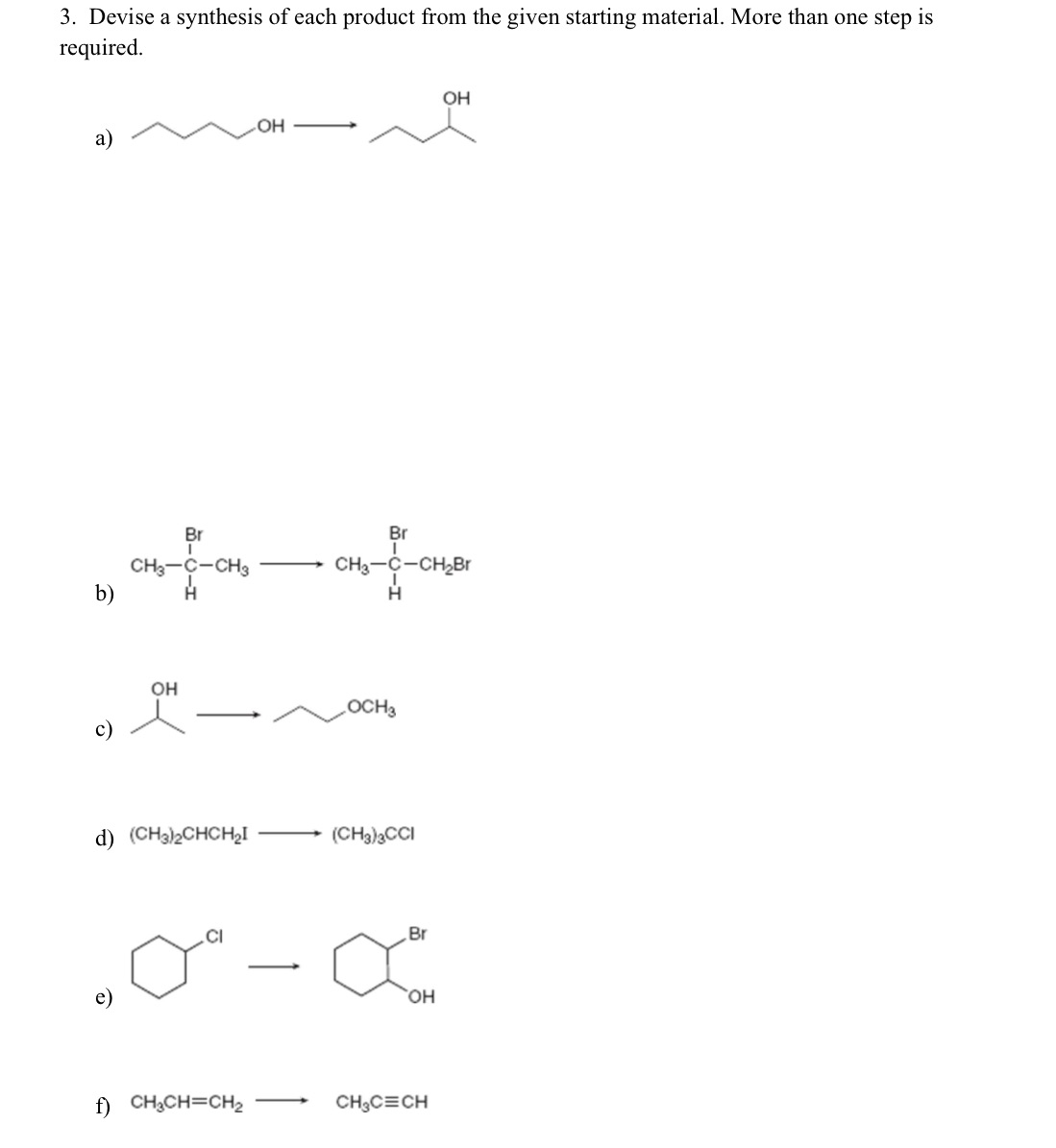 Solved Devise a synthesis of each product from the given | Chegg.com