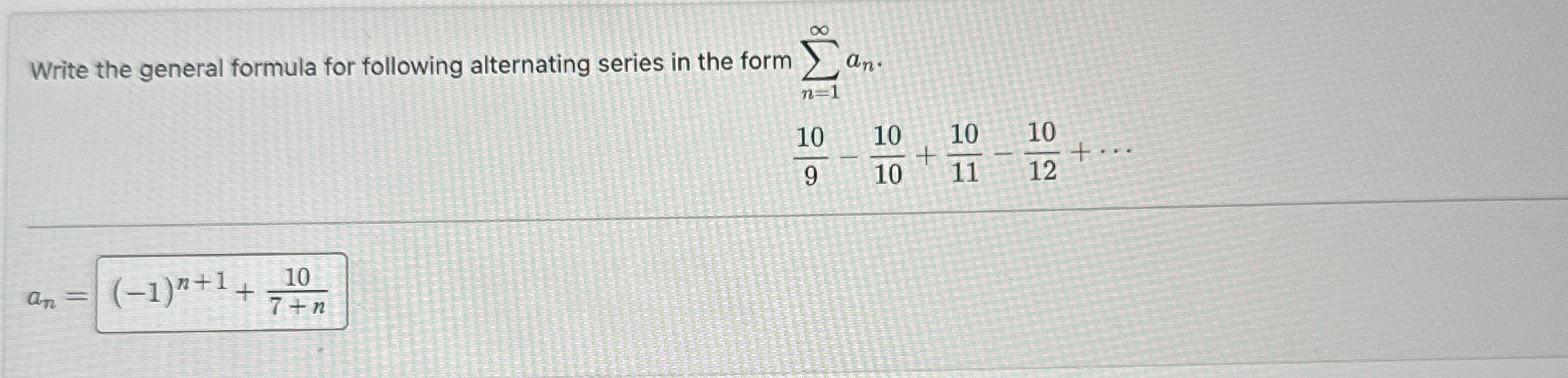 Solved Write the general formula for following alternating | Chegg.com