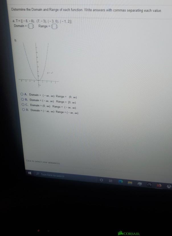 Solved Determine the Domain and Range of each function Write | Chegg.com