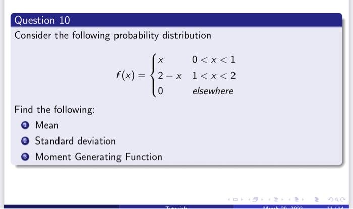 Solved Consider the following probability distribution | Chegg.com