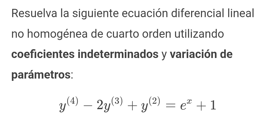 Resuelva la siguiente ecuación diferencial lineal no | Chegg.com