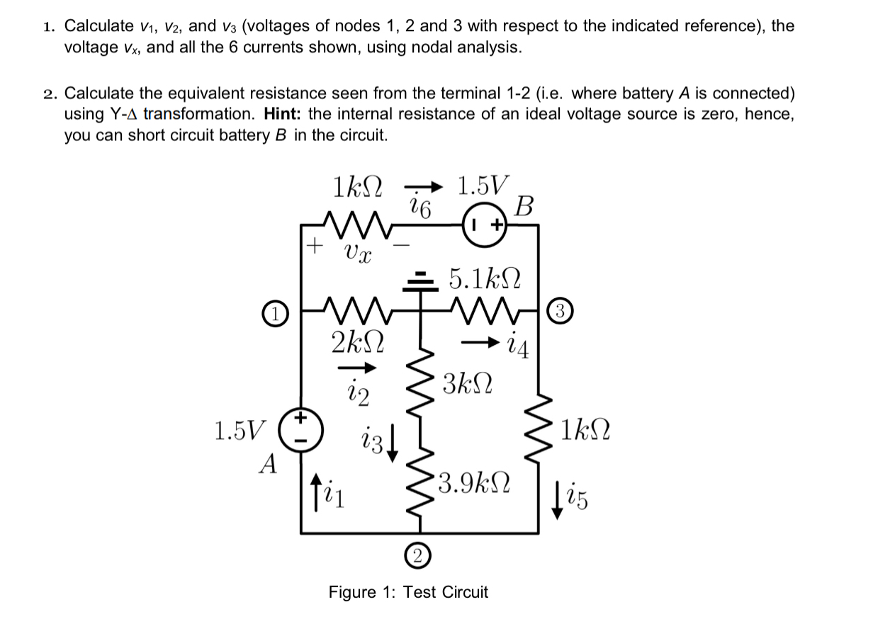 Solved Calculate v1,v2, ﻿and v3 (voltages of nodes 1,2 ﻿and | Chegg.com