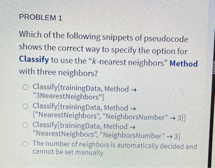 Solved Which of the following snippets of pseudocode shows | Chegg.com