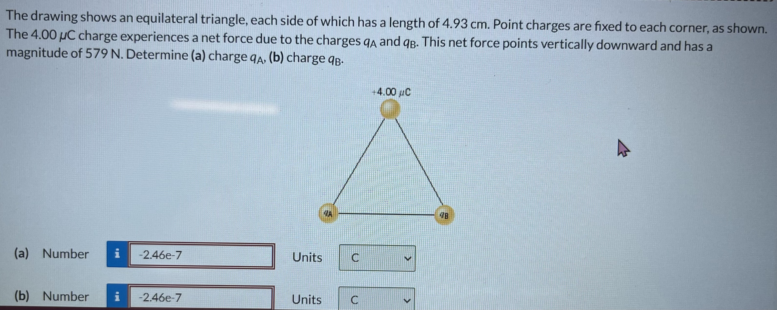 Solved The drawing shows an ﻿equilateral triangle, each side | Chegg.com