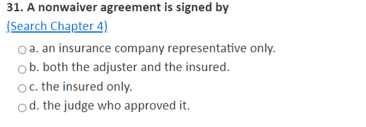Solved A nonwaiver agreement is signed by(Search Chapter | Chegg.com
