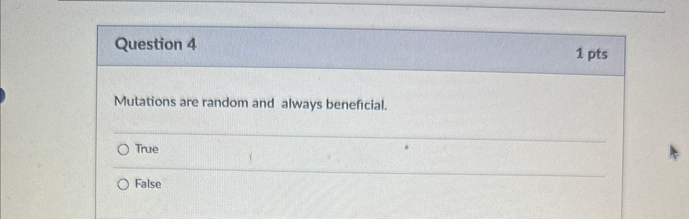 Solved Question 41 ﻿ptsMutations are random and always | Chegg.com