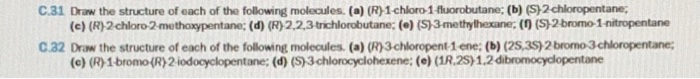 Solved C.31 Draw the structure of each of the following | Chegg.com