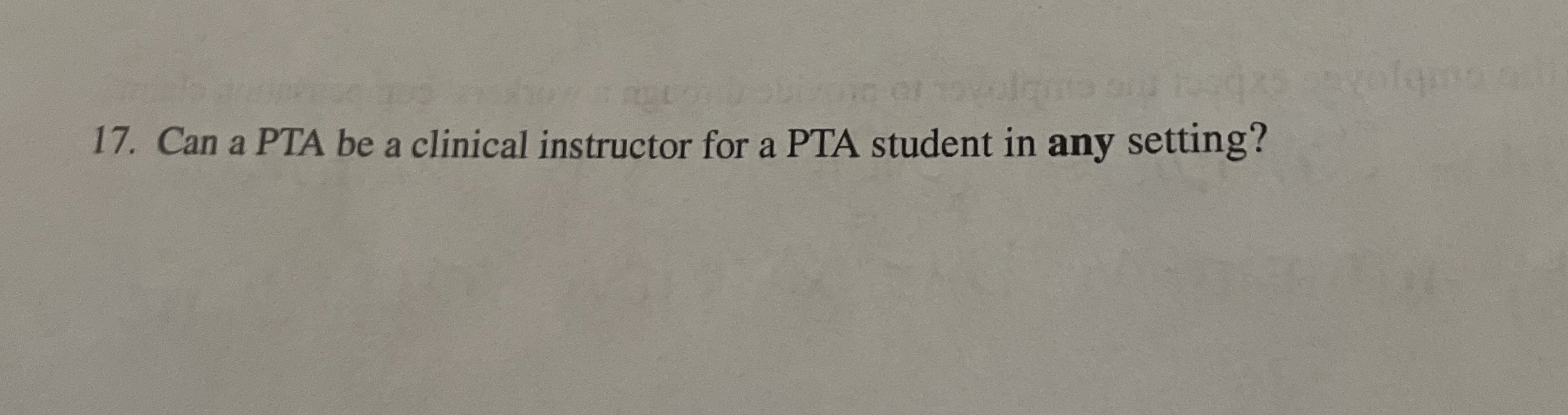 Solved Can a PTA be a clinical instructor for a PTA student | Chegg.com