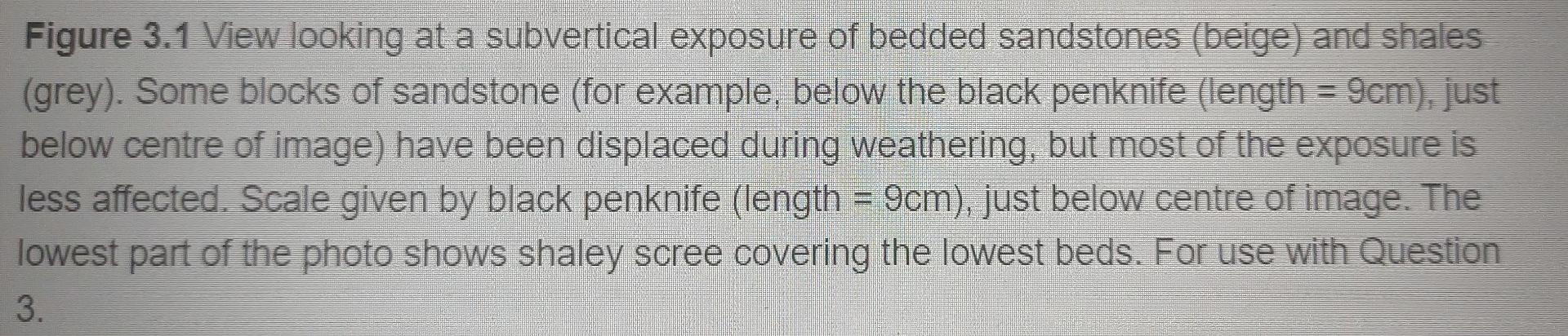 Solved Figure 3.1 View looking at a subvertical exposure | Chegg.com