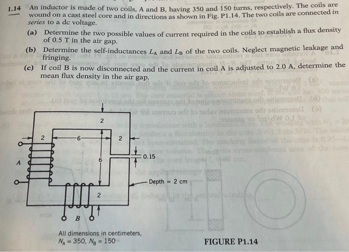 Solved 1.14 An inductor is made of two coils, A and B, | Chegg.com