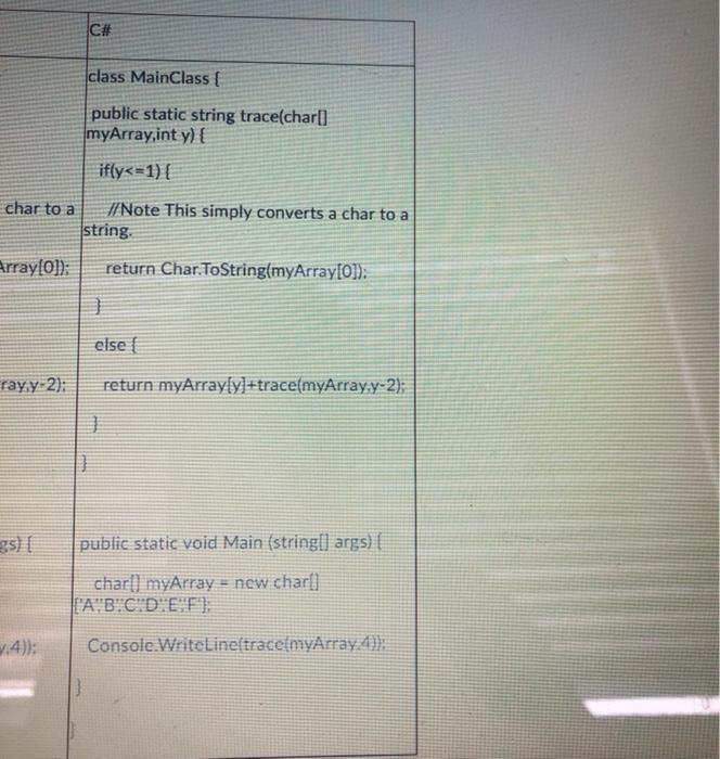 Solved C# class MainClass { public static string | Chegg.com
