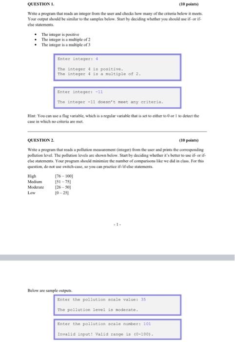 Solved QUESTION I. (16 points) Wrie a program that reads an | Chegg.com