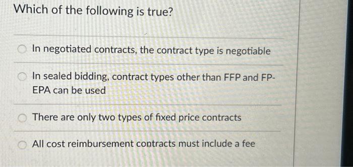 Solved Which of the following contract types may be used | Chegg.com