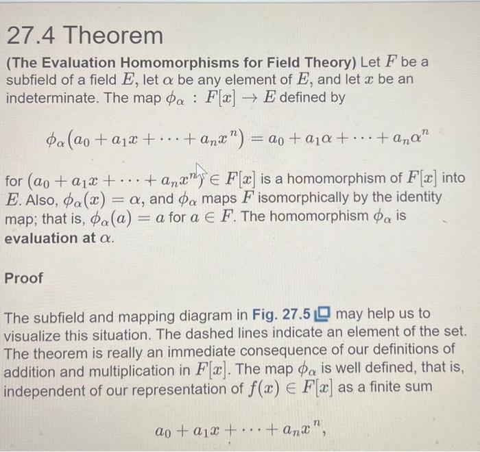 Solved In Exercises 7| and 8,F=E=C in Theorem 27.4 므. | Chegg.com