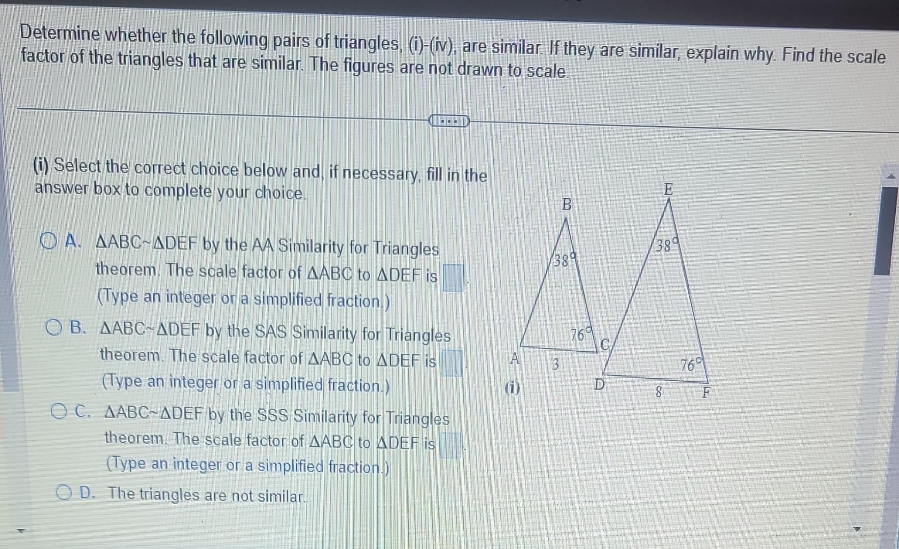 Solved Determine whether the following pairs of triangles, | Chegg.com