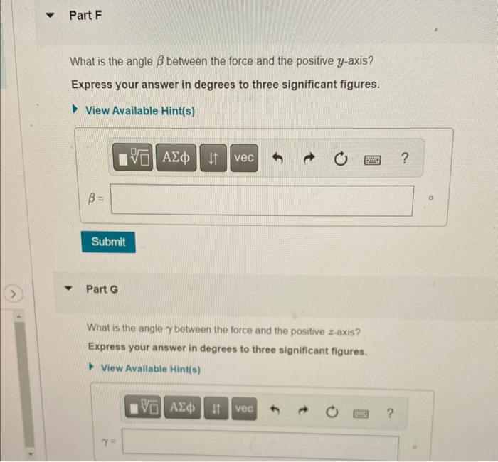 Solved Learning Goal: A force vector shown in (Figure 1) | Chegg.com