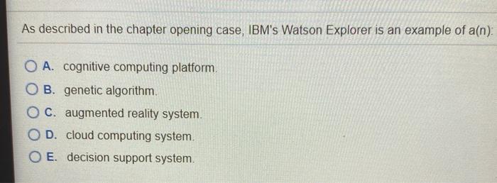Solved As described in the chapter opening case, IBM's | Chegg.com