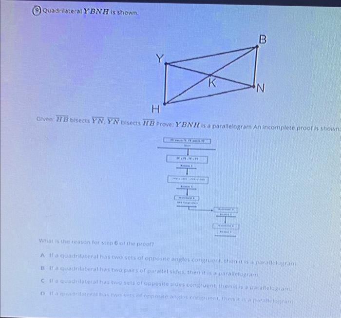 9) Quadriatecal YBNR is shown. Given: HB bisects | Chegg.com